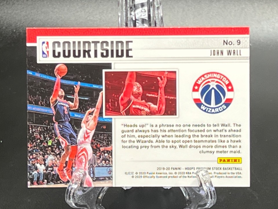 2019-20 Panini NBA Hoops Premium Stock John Wall Courtside Insert #9 ...