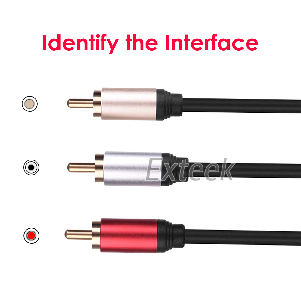 AV Cable Male 3RCA to 3 RCA Male Composite Lead Audio Video Cord For ...