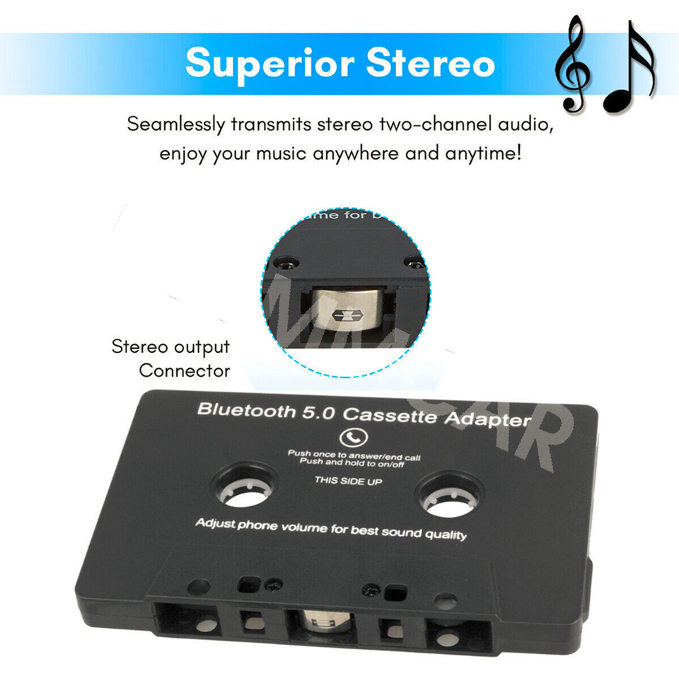 Car Audio Bluetooth 5.0 Tape Converter Cassette Adapter Player MP3 ...