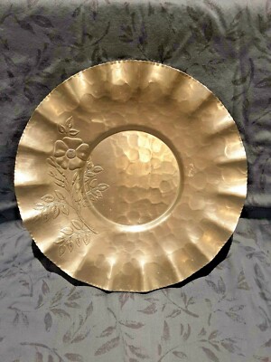 Vintage Hammered Aluminum Round Plate Continental Hand Wrought Aluminum ...