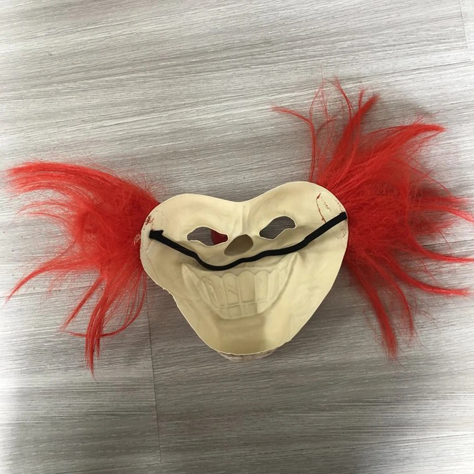 Twisted Metal Sweet Tooth Joker Mask Cosplay Bloody Half Face Clown ...