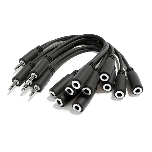 ExcelValley - 5-Pack - Mono Splitter Y Patch Cables - TS 3.5mm 1/8 ...