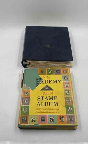 The Academy World Stamp Album Many Pages With Stamps Book Lot Of 2 | eBay