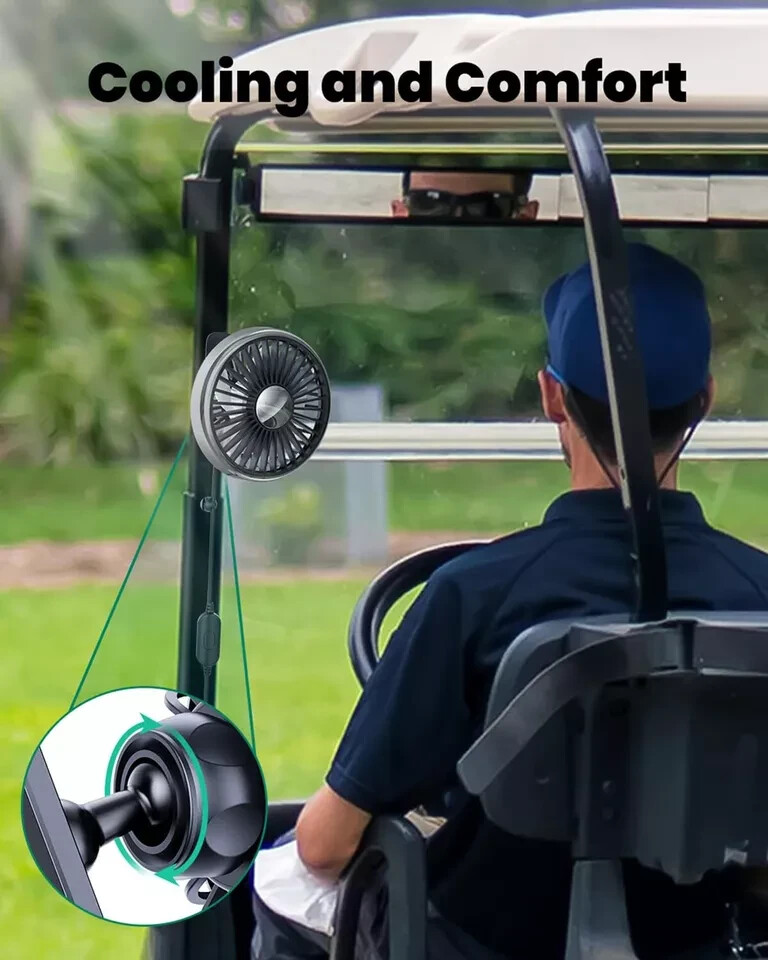 Portable Golf Cart Fan USB Powered Cooling Fan for EZGO/Yamaha/Club Car ...