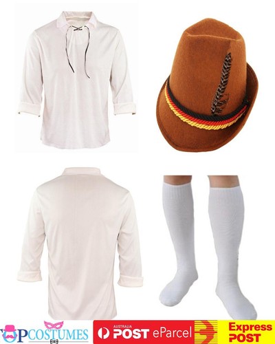 Brown Mens Oktoberfest German Shirt Top Hat Socks Octoberfest Beer ...