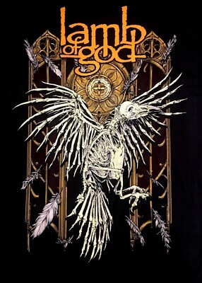 LAMB OF GOD Skeleton CROW Official SHIRT XL New gospel ashes sacrament ...