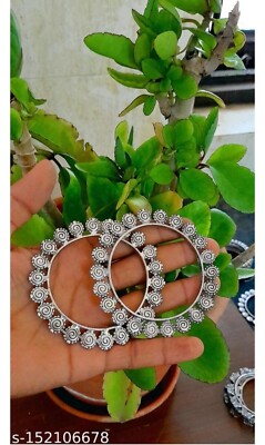 Ethnic Traditional Bollywood Style Silver Oxidized Indian Bangle Boho ...
