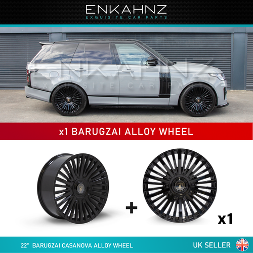 22" BARUGZAI GLOSS BLACK CASANOVA ALLOY WHEELS FOR RANGE ROVER SPORT ...
