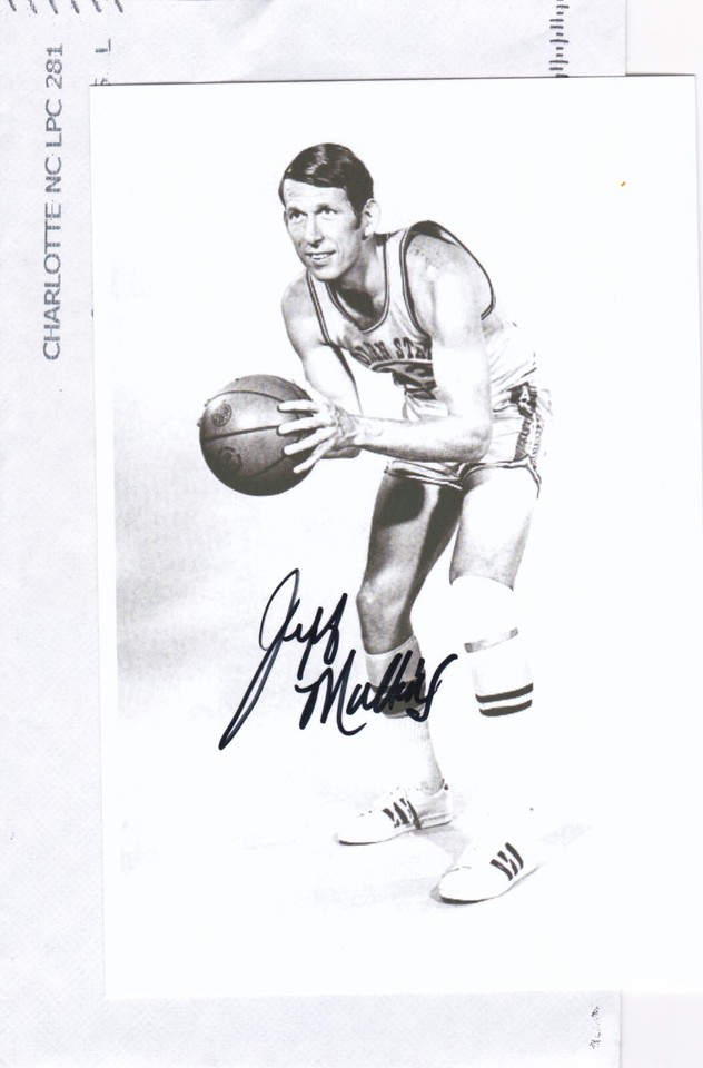JEFF MULLINS Signed 4X6 Photo NBA Basketball GOLDEN STATE WARRIORS ...