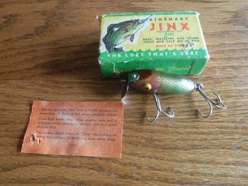 Vintage Rinehart Jinx fish lure with original box and orange card | eBay