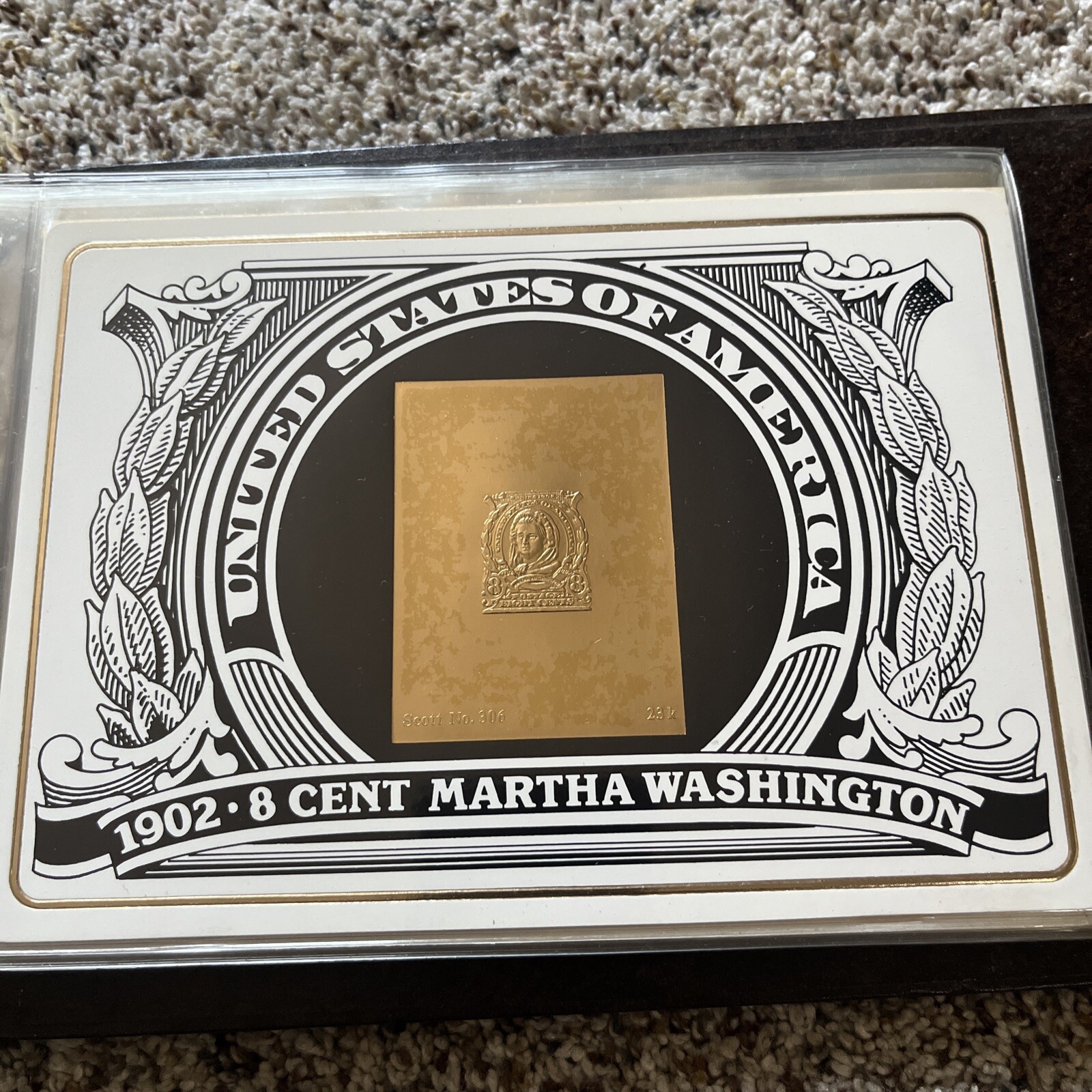 23 Karat Gold Proof Collection US Stamp Classics 33 Stamps W/COA 3.7g ...