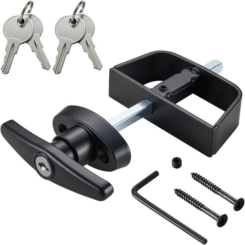 Shed Door T-Handle Lock Kit Replacement w/ 4 Keys & Tools fit Gate ...