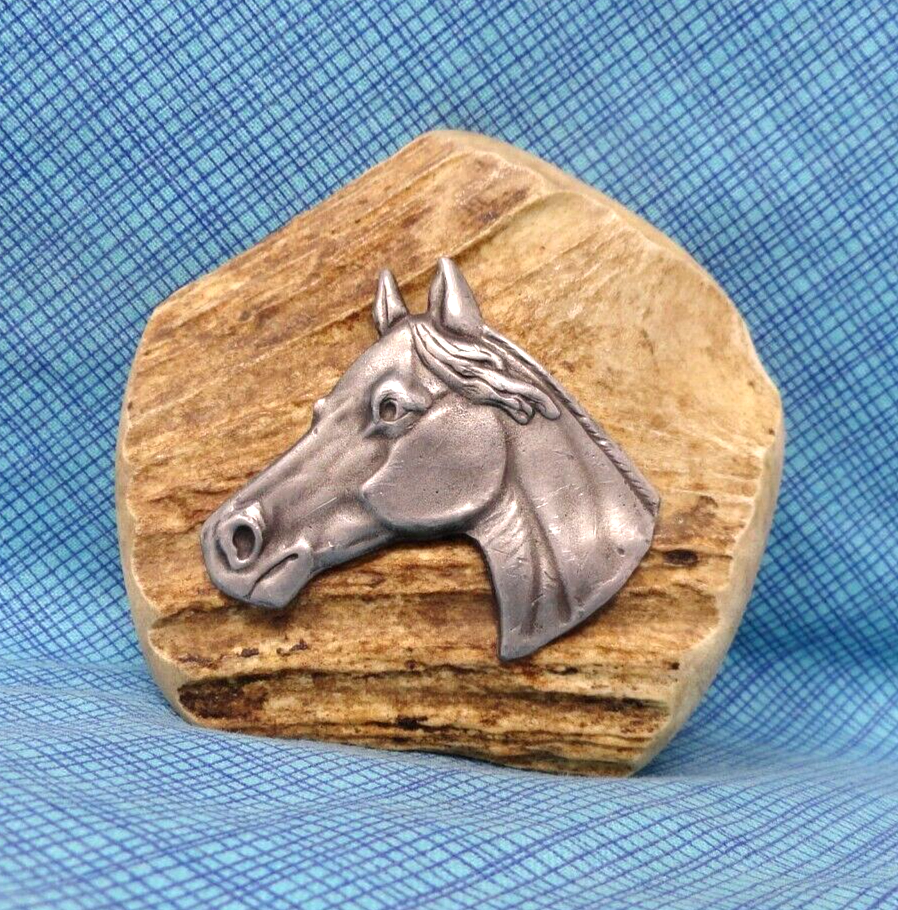 Horse Head Elk Antler Belt Buckle Cowboy Artisan Folk Art Vintage USA ...