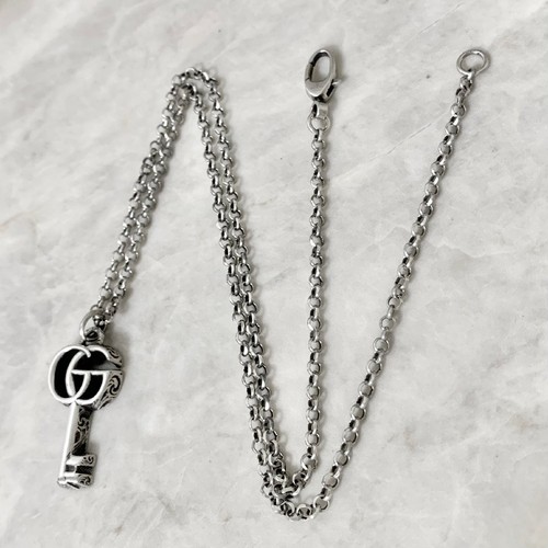 GUCCI Necklace Chain Arabesque Key Silver Color SV925 Woman Accessory ...