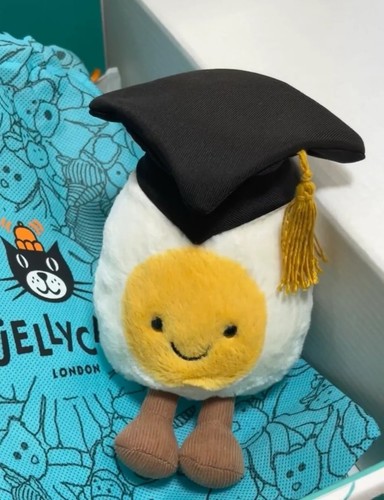 Amuseables Boiled Egg Graduation Cute Je Cat Soft Plush Toy Gift NWT | eBay