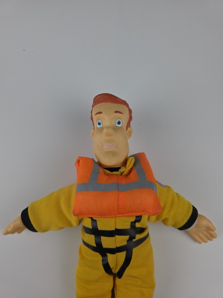 Fireman Sam Hard Plastic Head, Vintage Soft Toy, Cbeebies Fireman Sam ...