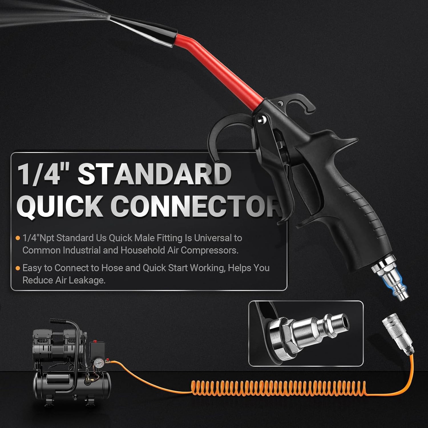 Air Blow Gun 290 Max PSI Blower for Compressor, 1/4" Inlet Air... | eBay