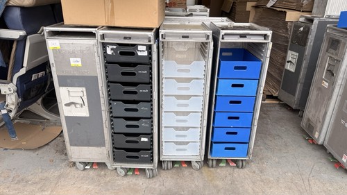 Virgin Atlantic half size galley Cart With 4 Clear Drawers | eBay