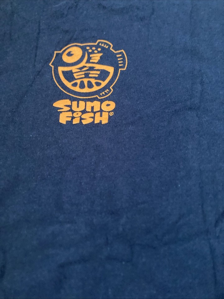 Sumo Fish Samurai Octopus Graphic On Next Level Blue T-Shirt Kids S 6/7 ...