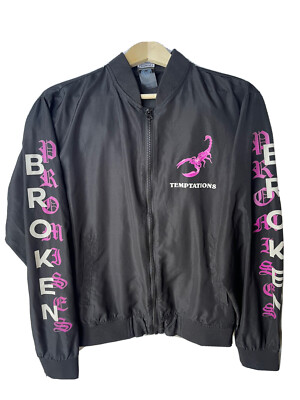 Broken Promises Temptations Mens Black Zip Up Jacket Size Medium M | eBay