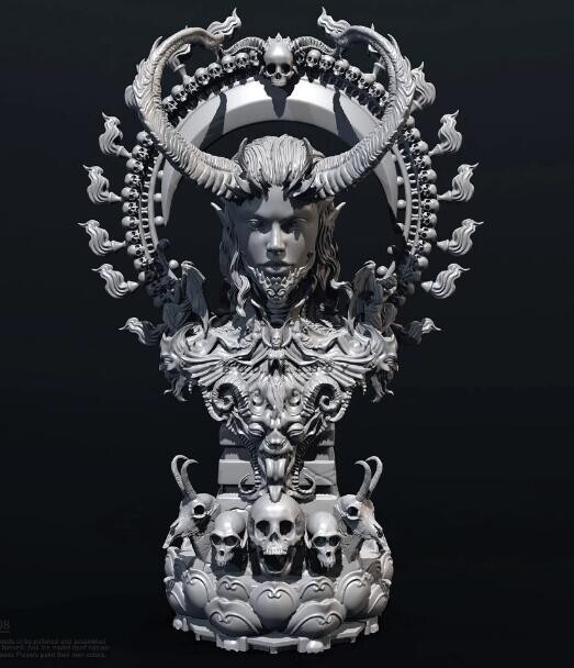 70mm Height Resin Goat Demon Girl Bust Unpainted Unassembled td-6408 | eBay