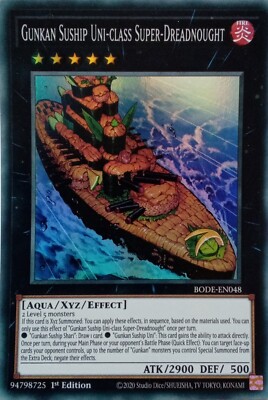BODE-EN048 GUNKAN SUSHIP UNI-CLASS SUPER-DREADNOUGHT SUPER RARE 1ST ED YuGiOh | eBay UK