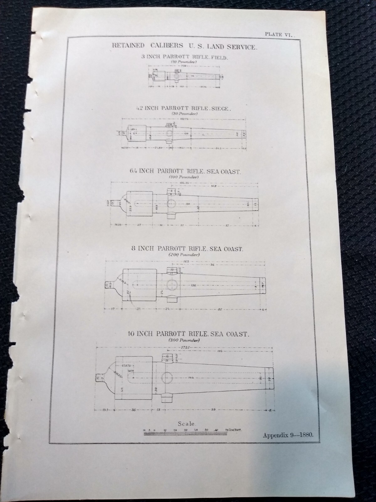 1880 Retained Calibers US Land Service 3in Parrott Army Ordinance ...