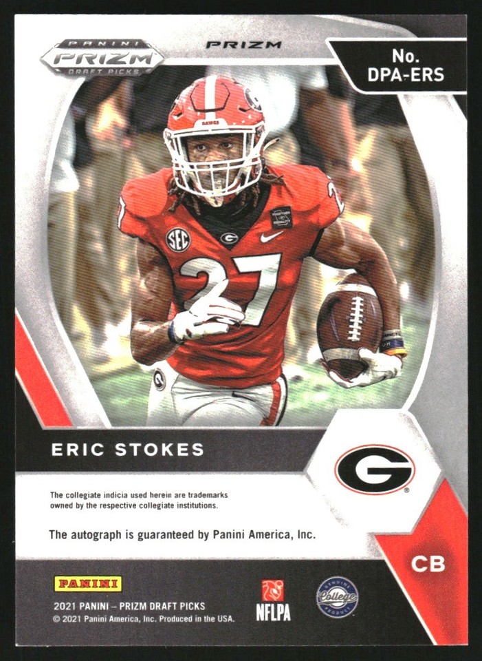 2021 Panini Prizm Draft Picks Autographs Prizms Hyper #181 Eric Stokes ...