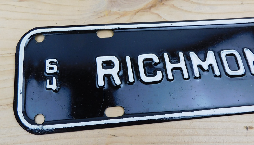 Vintage 1964 Richmond Virginia License Plate Town Topper Tag #62150 | eBay