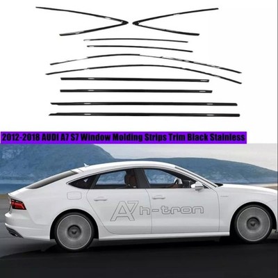 For AUDI A7 S7 2012-16 17 2018 Black Stainless Car Window Strip ...