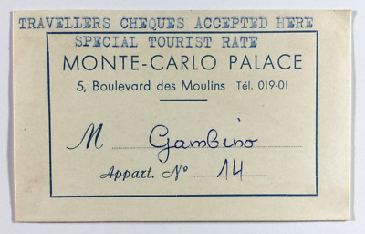 Vintage Monte Carlo Palace Hotel Card Boulevard Des Moulins Monaco | eBay