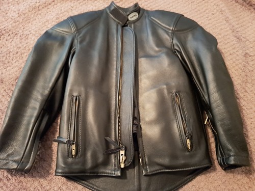 Vintage Bates Leather Motorcycle Black Jacket | eBay