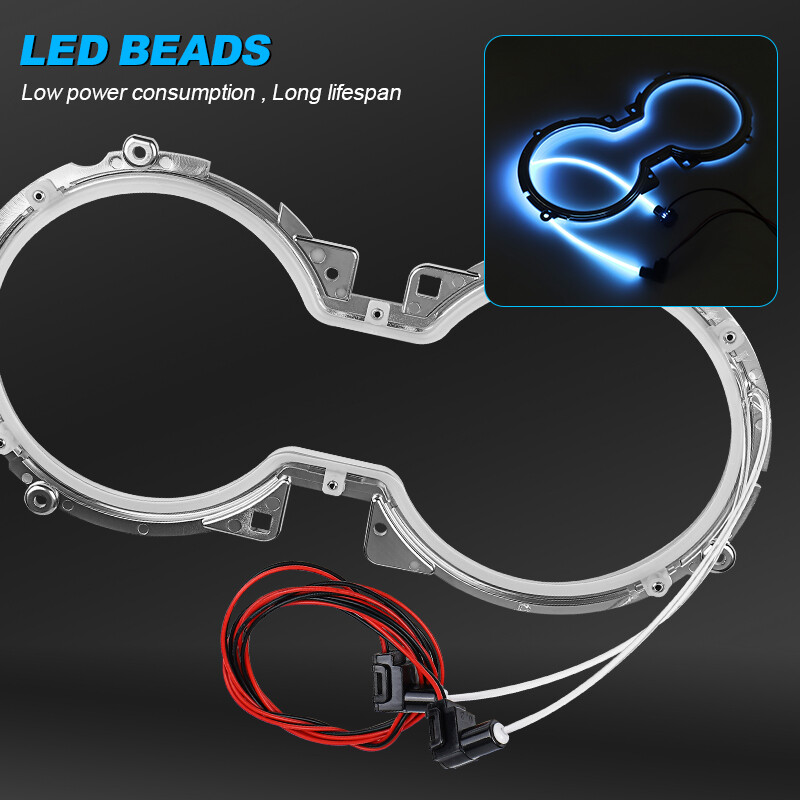 Ice Blue Cup Holder Ambient Light Trim Ring LED For Toyota Highlander ...