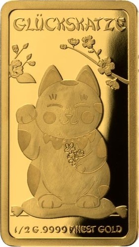 2024 Chad Lucky Cat Maneki-neko .9999 Fine Gold Proof Coin Japanese ...