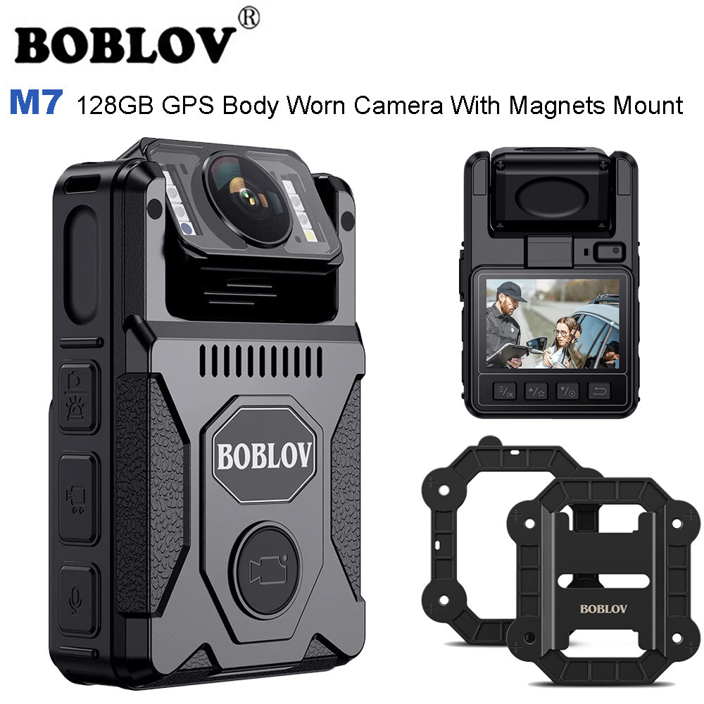 BOBLOV Body Worn Camera 128G GPS 180° Lens 4000mAh Body Cameras 15Hour ...