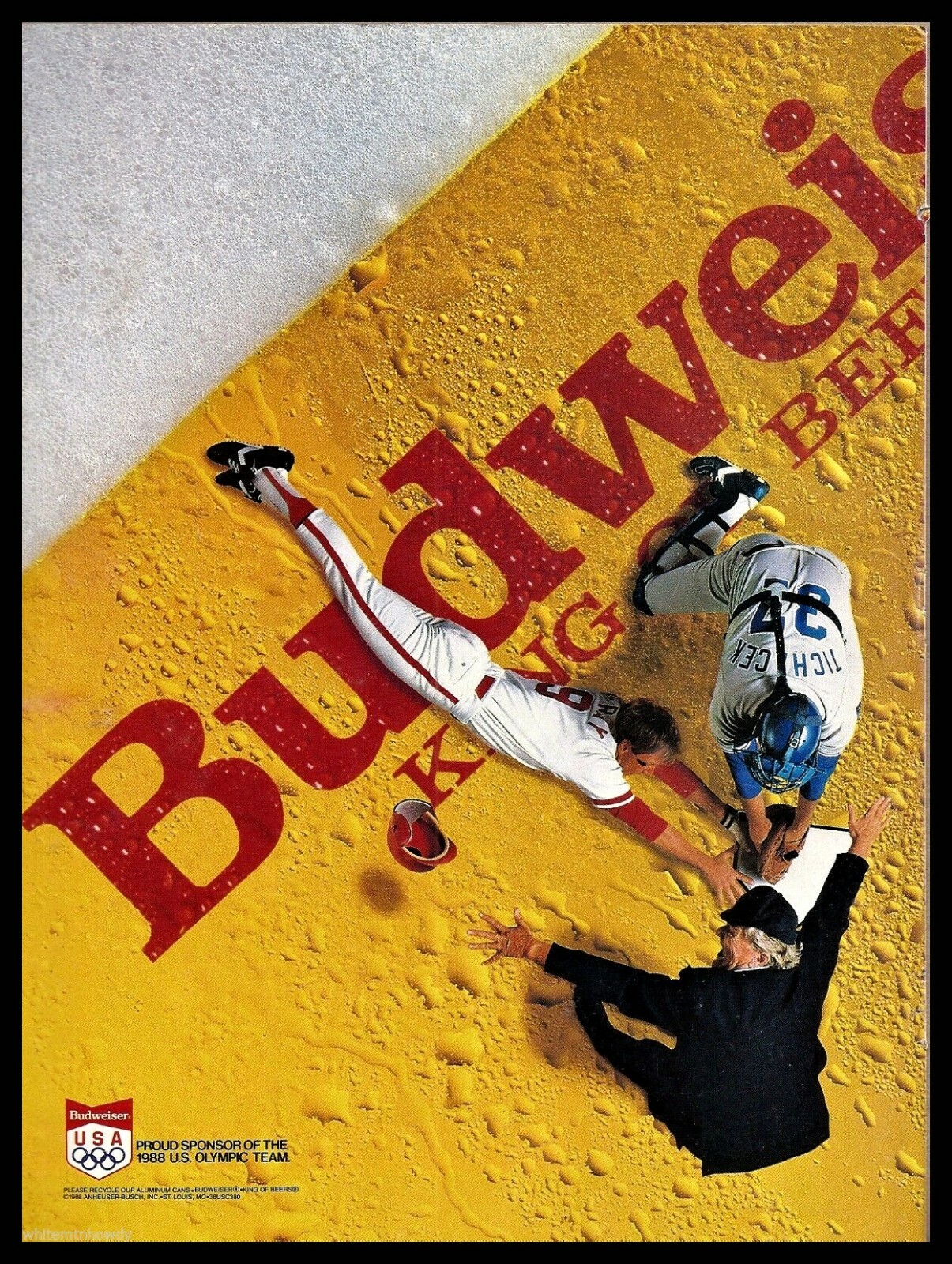 1988 BUDWEISER BEER AD U.S Olympic Sponsor Logo Baseball | eBay