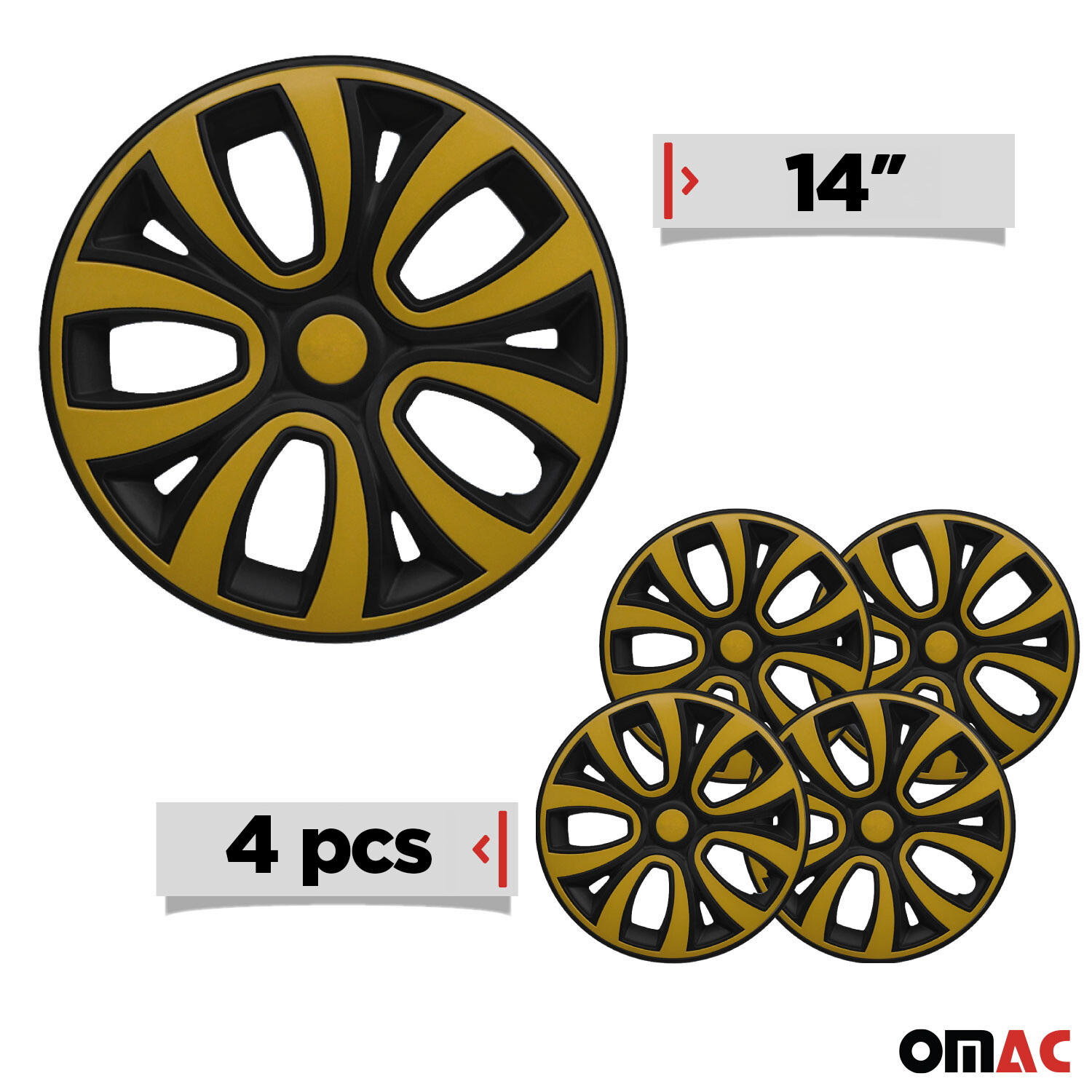 14" Wheel Covers Hubcaps R14 for Buick Black Yellow Gloss | eBay