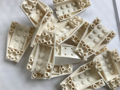 LEGO PARTS-NEW-#43713-WHITE-WEDGE 6 X 4 TRIPLE INVERTED/CURVED-10 ...