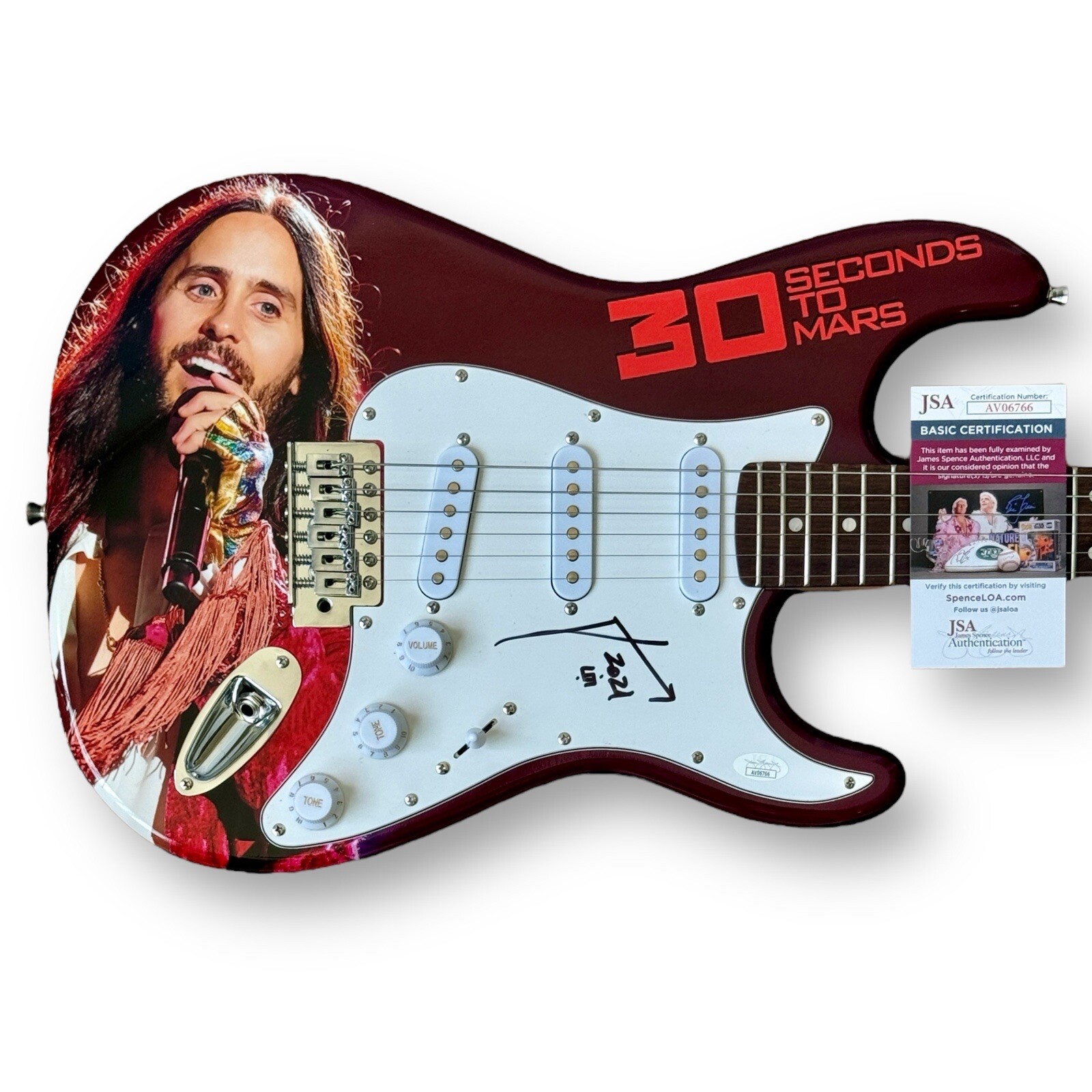 Jared Leto Signed Guitar Custom 1/1 Graphics JSA COA 30 Seconds to Mars ...