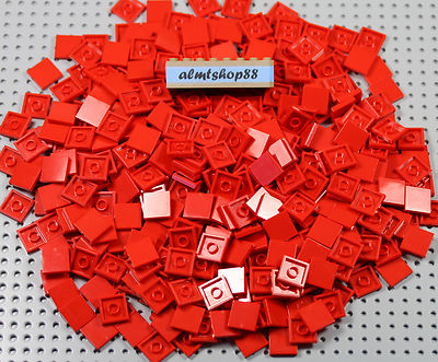 LEGO - 2x2 Tiles Red - Finishing Smooth Plates Flat Base Square 3068b ...