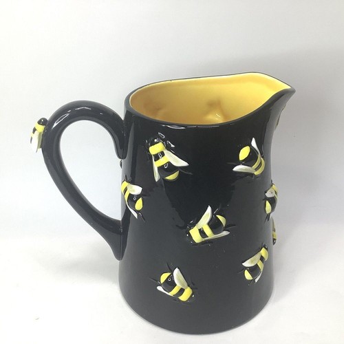 Vintage Department 56 BUZZ Bumble Bee Black Ceramic Pitcher 8" tall | eBay