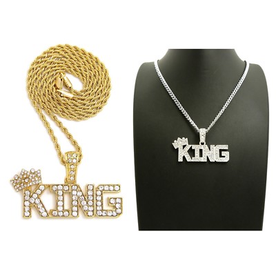NEW KING PENDANT & 24" VARIOUS CHAINS HIP HOP NECKLACES - XZ242 | eBay
