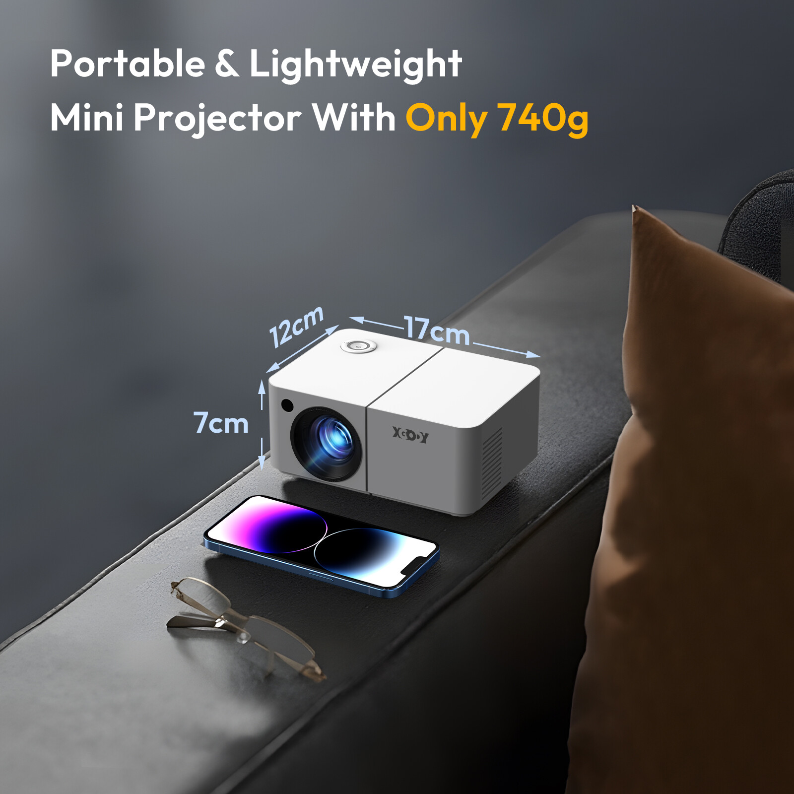 Portable Projector 15000 Lumens Native 1080P LCD WiFi Video Home ...