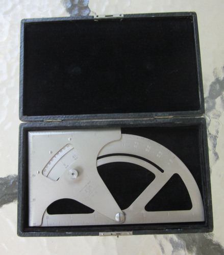 Vintage Starrett Protractor No. 361 w Case Engineering Drafting ...