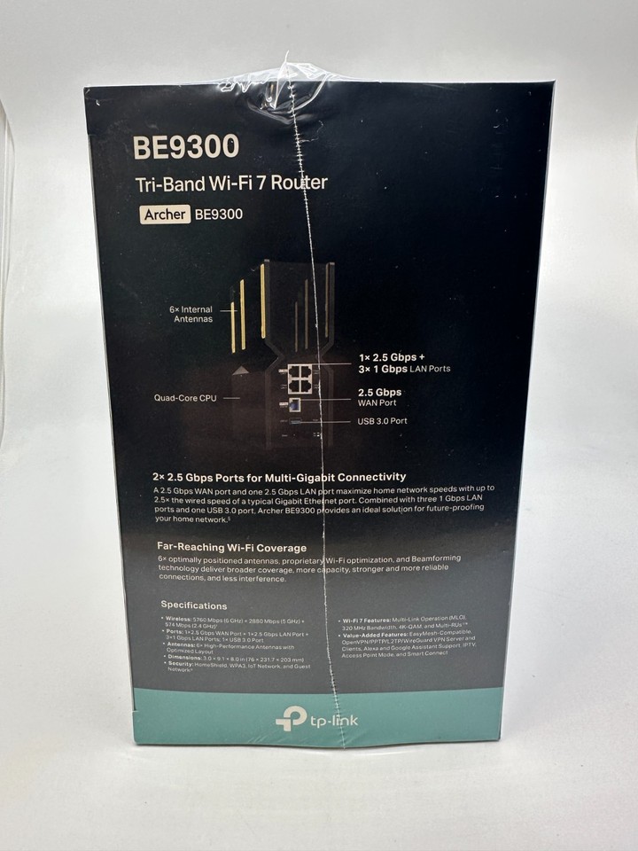 TP-Link Archer BE9300 Router | Tri-Band WiFi 7 Wireless Router | up to ...