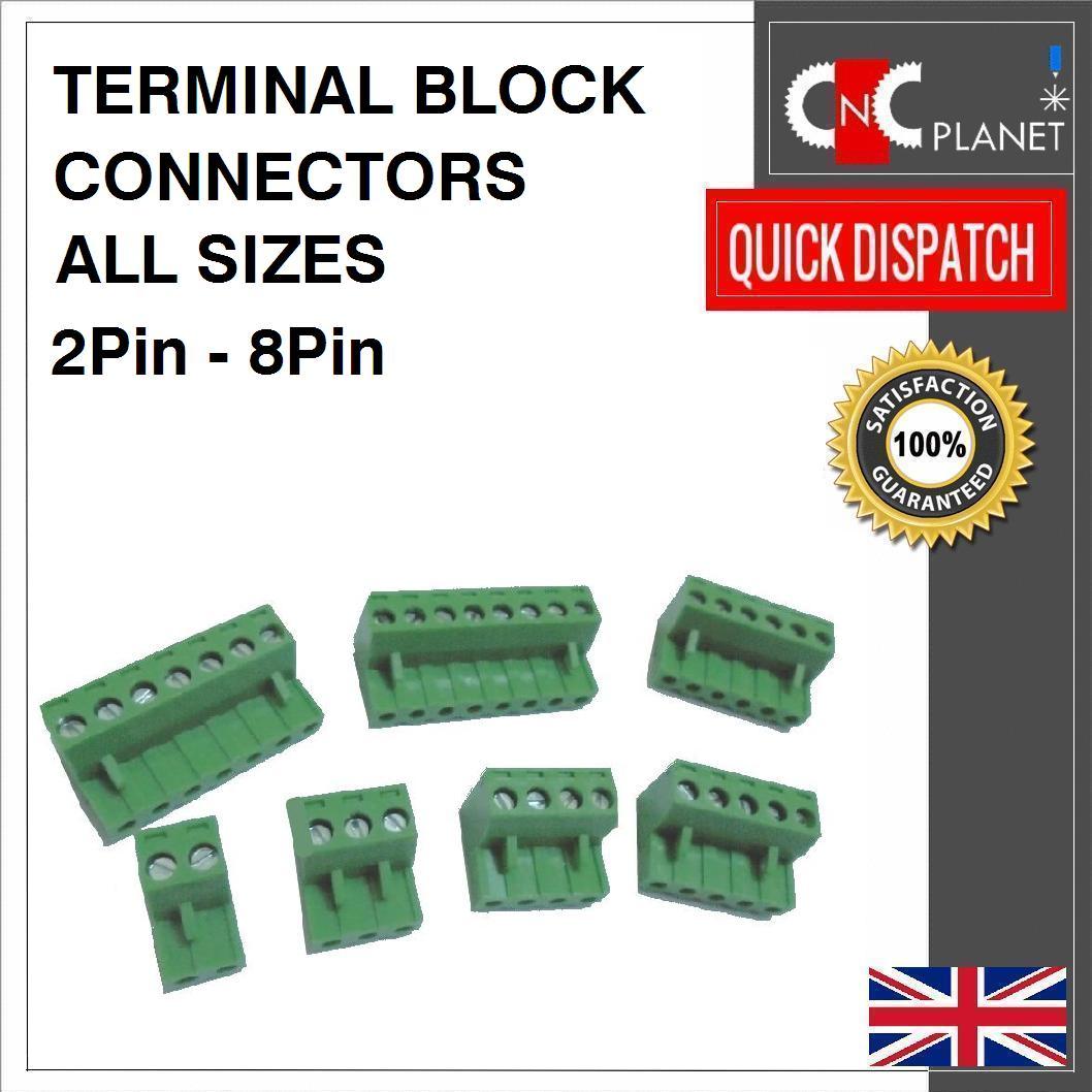 Green PCB Terminal Block Ramps Connector 5.08mm Plug-in Screw 2 3 4 5 6 ...