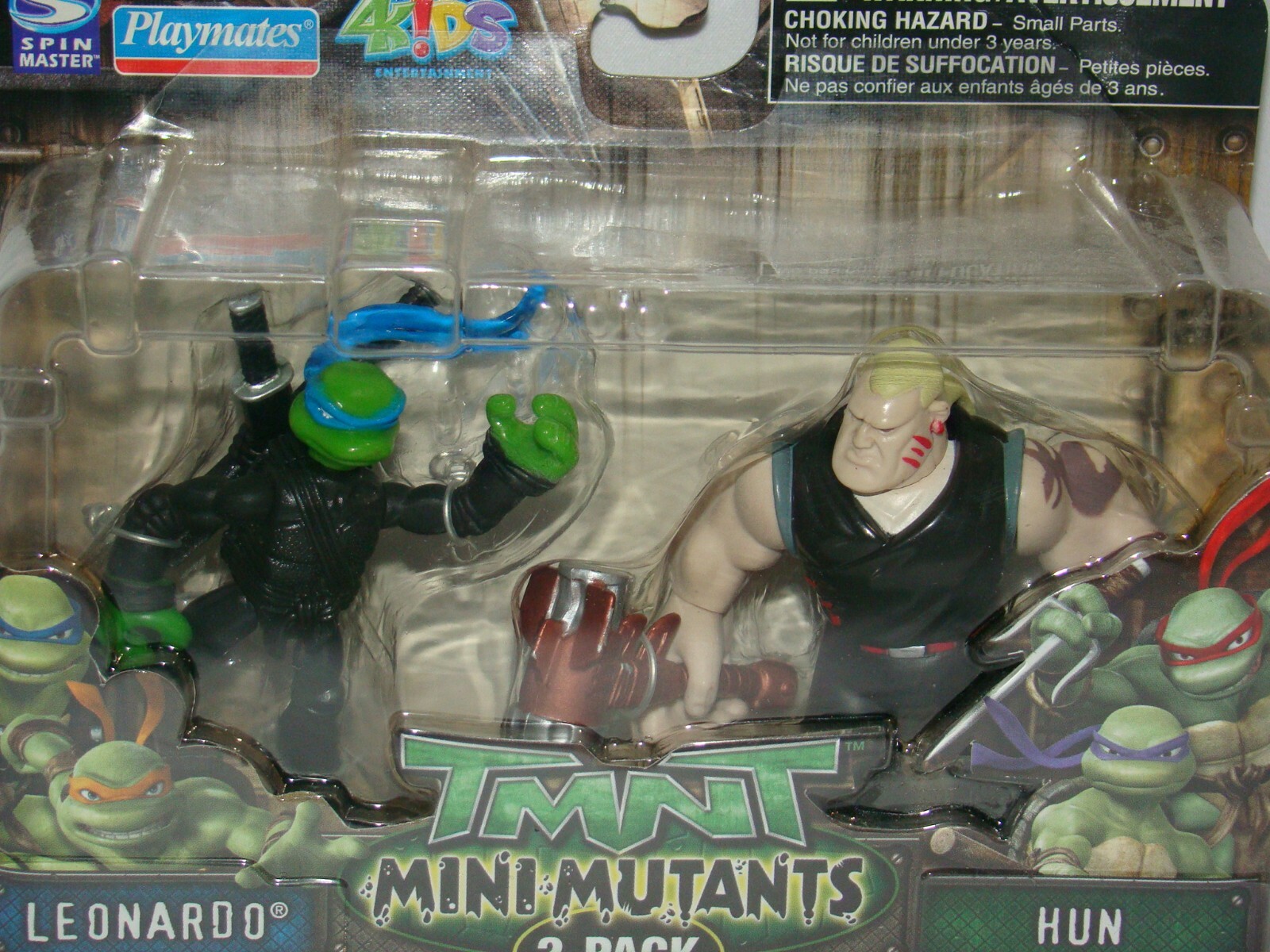 TMNT Mini Mutants figure 2-pack, Leonardo & Hun, New, 2007 Playmates ...
