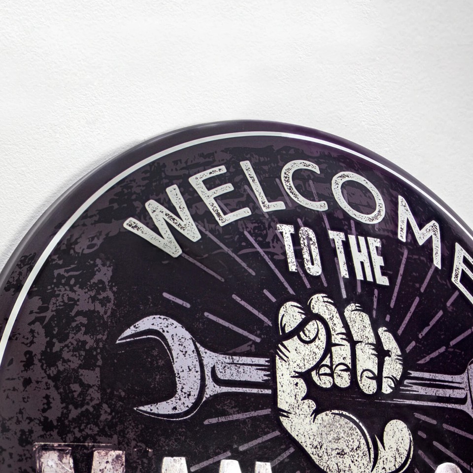 Man Cave Dome Round Metal Sign Bar Man Cave Garage Wall Decor | eBay