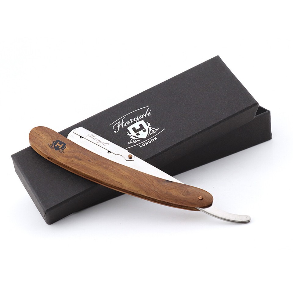 Classic Straight Cut Throat Shaving Razor, Barber Razors Wooden Handle ...