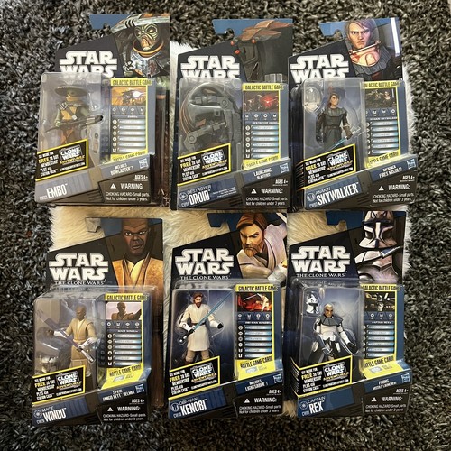 2010 Hasbro Star Wars Clone Wars Set of 6 Embo Rex Skywalker Figure ...